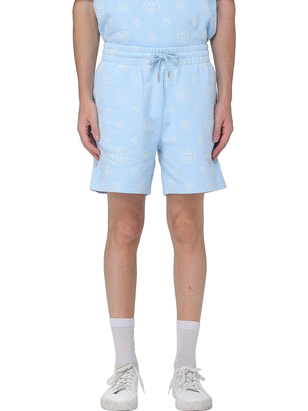 CASABLANCA Casablanca Monogram Print Cotton Drawstring Shorts